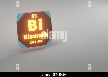 3d render of atom structure of bismuth isolated over white background ...