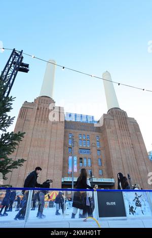 GLIDE ice skating rink at Battersea Power Station Christmas 2022, in SW ...