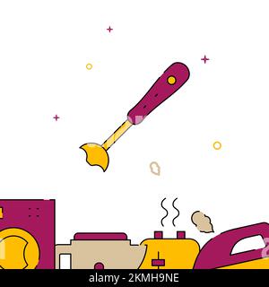 Immersion blender simple line icon. Symbol, pictogram, sign isolated on ...