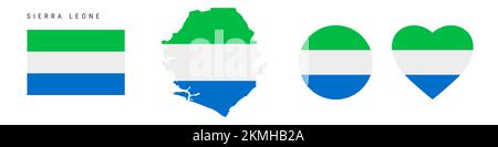 Sierra Leone flag. Salone national banner and patriotic symbol. Official colors. Flat ...