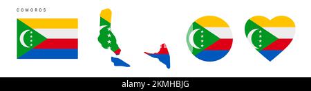Flag of Comoros in circle. Comoros Round Country Flag. Circular ...