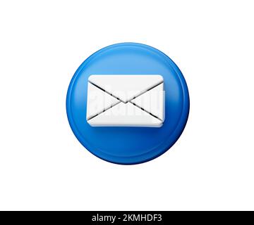 Email icon isolated on glossy orange round button abstract illustration ...