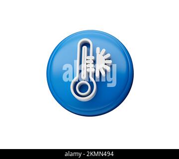 Thermometer icon isolated on 3d yellow round button abstract ...