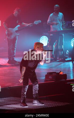 Italian singer/rapper Salmo during his "Flop tour 2022" - Unipol Arena ...