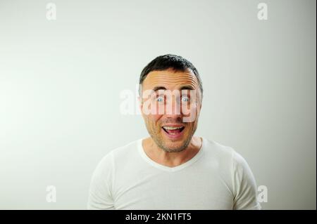 wrinkle forehead stick out tongue Different cheerful positive emotions ...