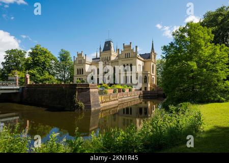 Moated castle and park, Evenburg Castle, Leer, East Frisia, Lower ...