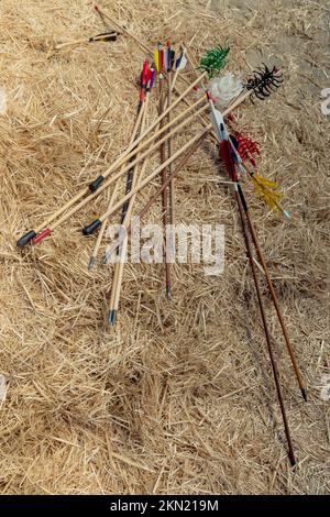 Retro arrow old weapon system archery Stock Photo - Alamy