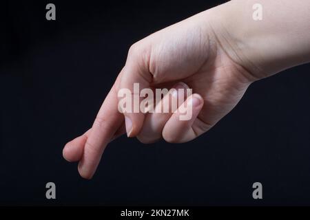 Crossed fingers Symbol superstition luck or lie gesture Stock Photo - Alamy