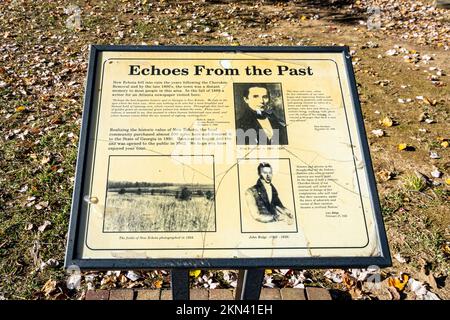 Calhoun, Georgia, USA-October 20, 2022: Informational sign for the ...