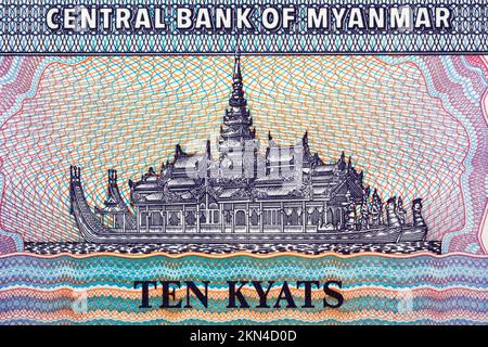 A karaweik -royal regalia boat - from Myanmar money - kyat Stock Photo ...