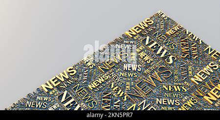 Abstract newspaper sheet shape, original 3d rendering. RF illustration ...