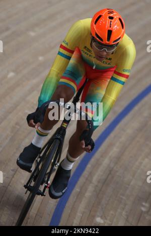 Red WALTERS of Grenada in the Men's 40k points race cycling at the 2022 ...