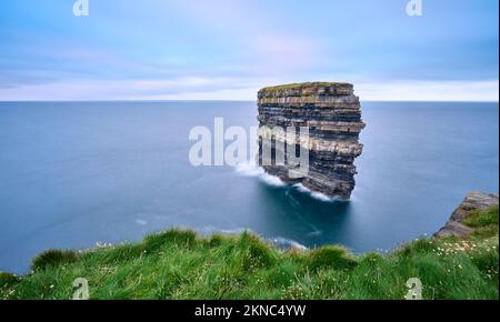 Rock cliffs at Downpatrick Head near Ballycastle in the northern part ...