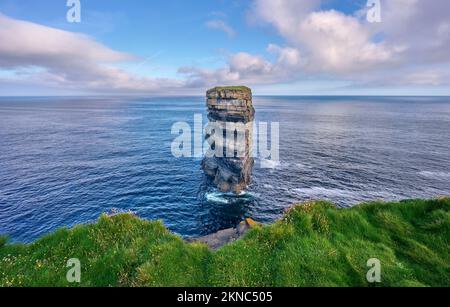 Rock cliffs at Downpatrick Head near Ballycastle in the northern part ...