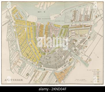 Vintage copper engraved map of Amsterdam from 18th century. All maps ...