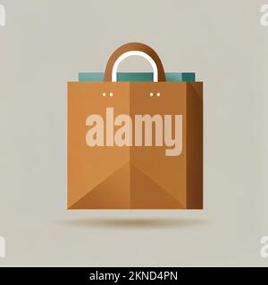 Flat shopping bag cartoon wallpaper. Modern flat design for shopping ...