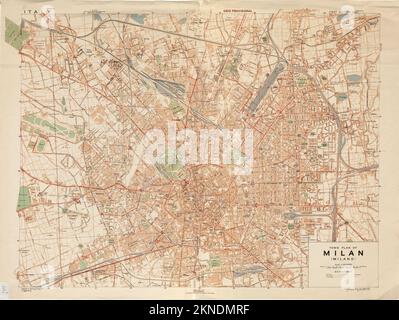 Vintage city plan of Milano and area around it from 19th century. Maps ...