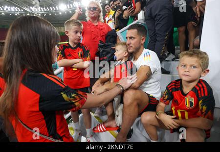 Belgium's Eden Hazard, his wife Natacha and their four children and ...