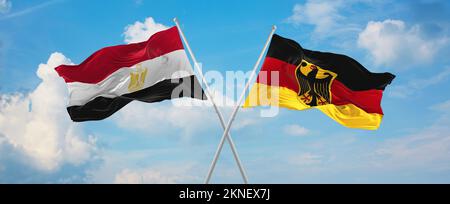 Egypt and Germany flags. 3D Waving flag design. Germany Egypt flag ...