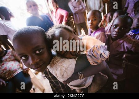 Mount Elgon, Kenya - 01.25.2017: Portrait of an African American child ...