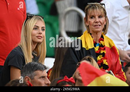 Kevin De Bruyne wife, Michele Lacroix attends Belgium v Morocco match ...