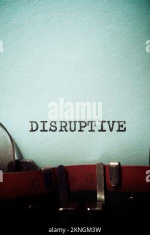Disruptive word written with a typewriter Stock Photo - Alamy
