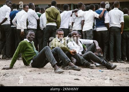 Mount Elgon, Kenya - 01.25.2017: Children from poor families smile in ...