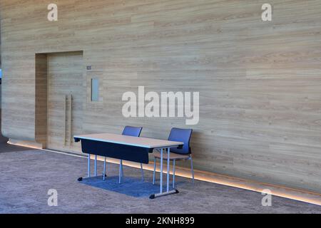 reception booth in lobby, registration booth in front of conference ...