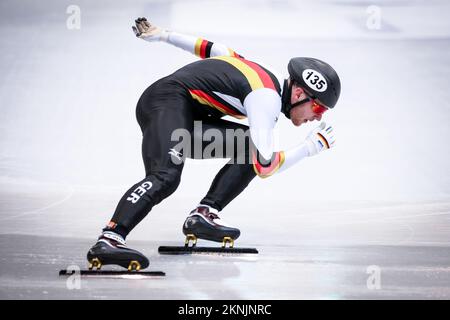 German skaters in action during the team pusuit race of the World Cup ...