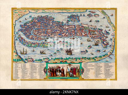 Venice Map, Map of Venice, Retro Map of Venice, Vintage Map of Venice ...