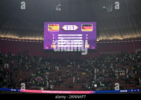 Al Chaur, Qatar. 27th Nov, 2022. Soccer, World Cup 2022 in Qatar, Spain ...