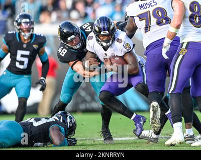 Jacksonville Jaguars linebacker Chad Muma arrives at the stadium for an ...