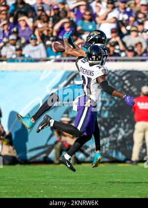 Baltimore Ravens cornerback Brandon Stephens (21) in action during the ...