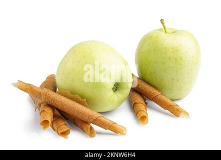 Delicious apple pastilles isolated on white background Stock Photo - Alamy