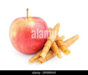 Delicious apple pastilles on white background Stock Photo - Alamy