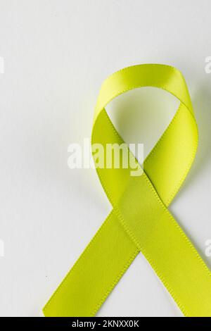 Vertical composition of light green std health awareness ribbon and ...