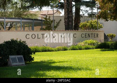 Colton, California, USA - September 18, 2022: Morning light shines on ...