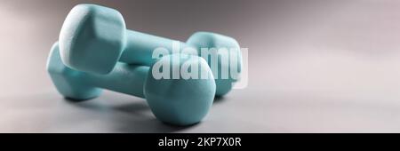 Heavy blue dumbbells for workout, plan weight loss, sport activity, get ...