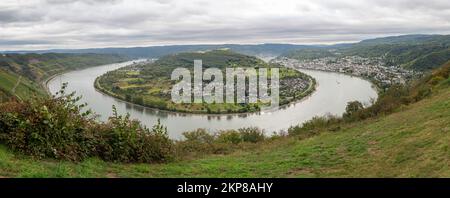 Panoramic image of Boppard close to the Rhine river, Rhine valley ...