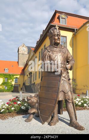 Monument and figure to Albrecht I of Brandenburg, the bear, knight ...