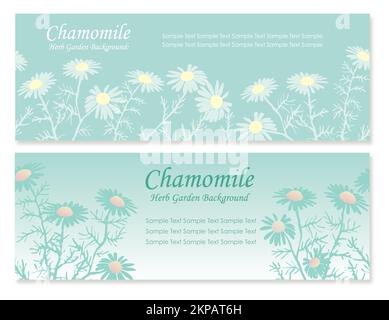 Set of seamless vector background illustrations with chamomile ...