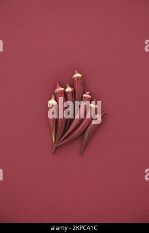 Okinawa vegetable red okra Stock Photo - Alamy