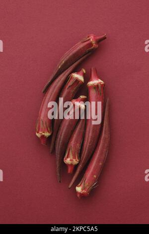 Okinawa vegetable red okra Stock Photo - Alamy