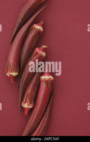 Okinawa vegetable red okra Stock Photo - Alamy