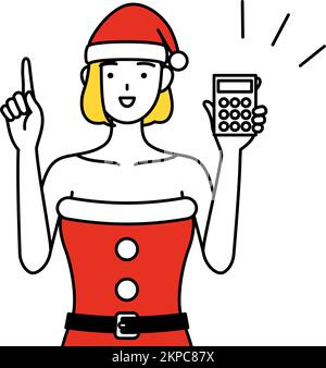 Woman dressed as Santa Claus holding a present Stock Vector Image & Art ...