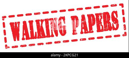 WALKING PAPERS text written on blue grungy stamp sign Stock Photo - Alamy
