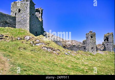 13th Century Dunlough Castle set atop cliffs on Three Castle Head ...