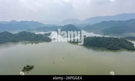 Landscape in Nui Coc lake, Thai Nguyen, Vietnam. The famous park in ...