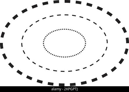 Tracing ellipse shape symbol, dashed and dotted broken line element for ...