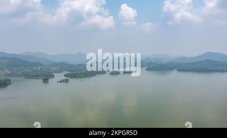Landscape in Nui Coc lake, Thai Nguyen, Vietnam. The famous park in ...